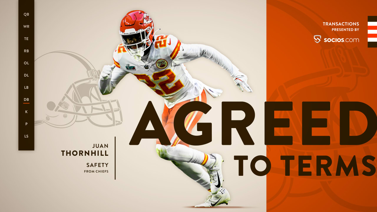 Browns agree to terms with S Juan Thornhill on 3-year deal Browns agree to terms with S Juan Thornhill on 3-year deal