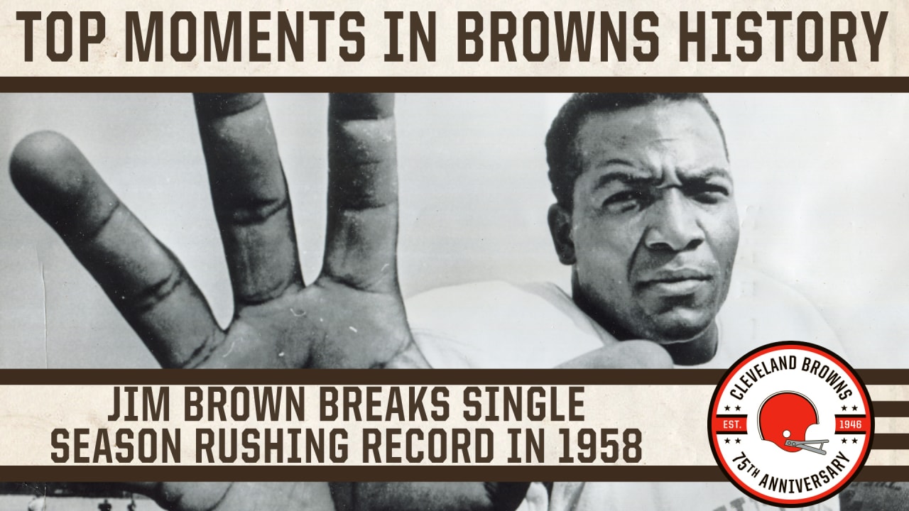Top 75 Moments: No. 19 - Jim Brown Breaks Single Season Rushing Record ...