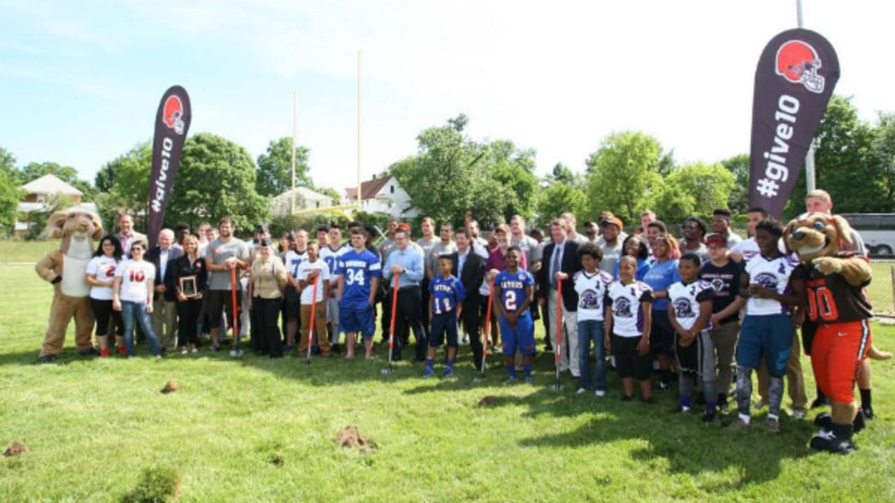 Browns rookies host groundbreaking of James F. Rhodes Field