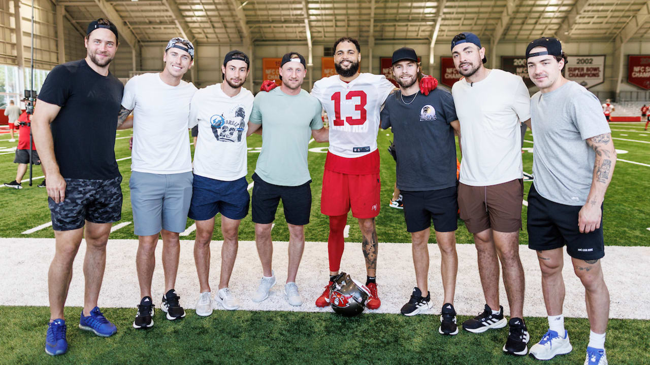 Tampa Bay Lightning Players Visit Bucs Practice - August 31