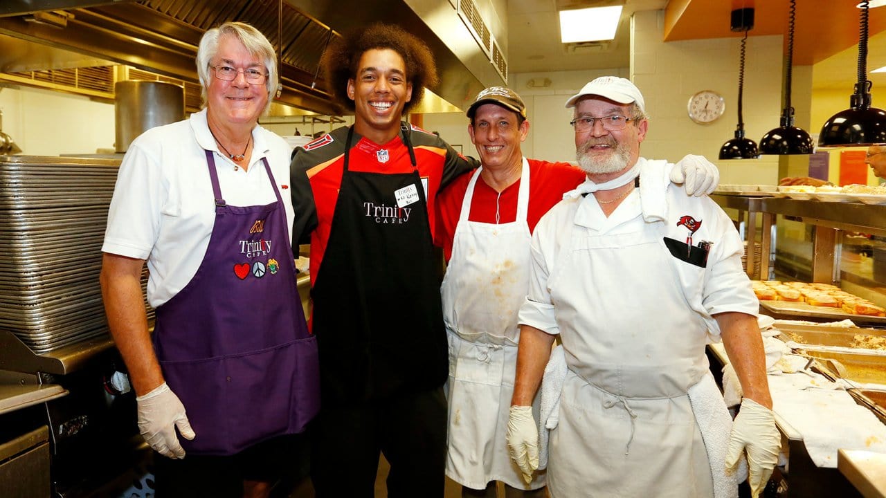 Rookies Serve Meals at Trinity Cafe