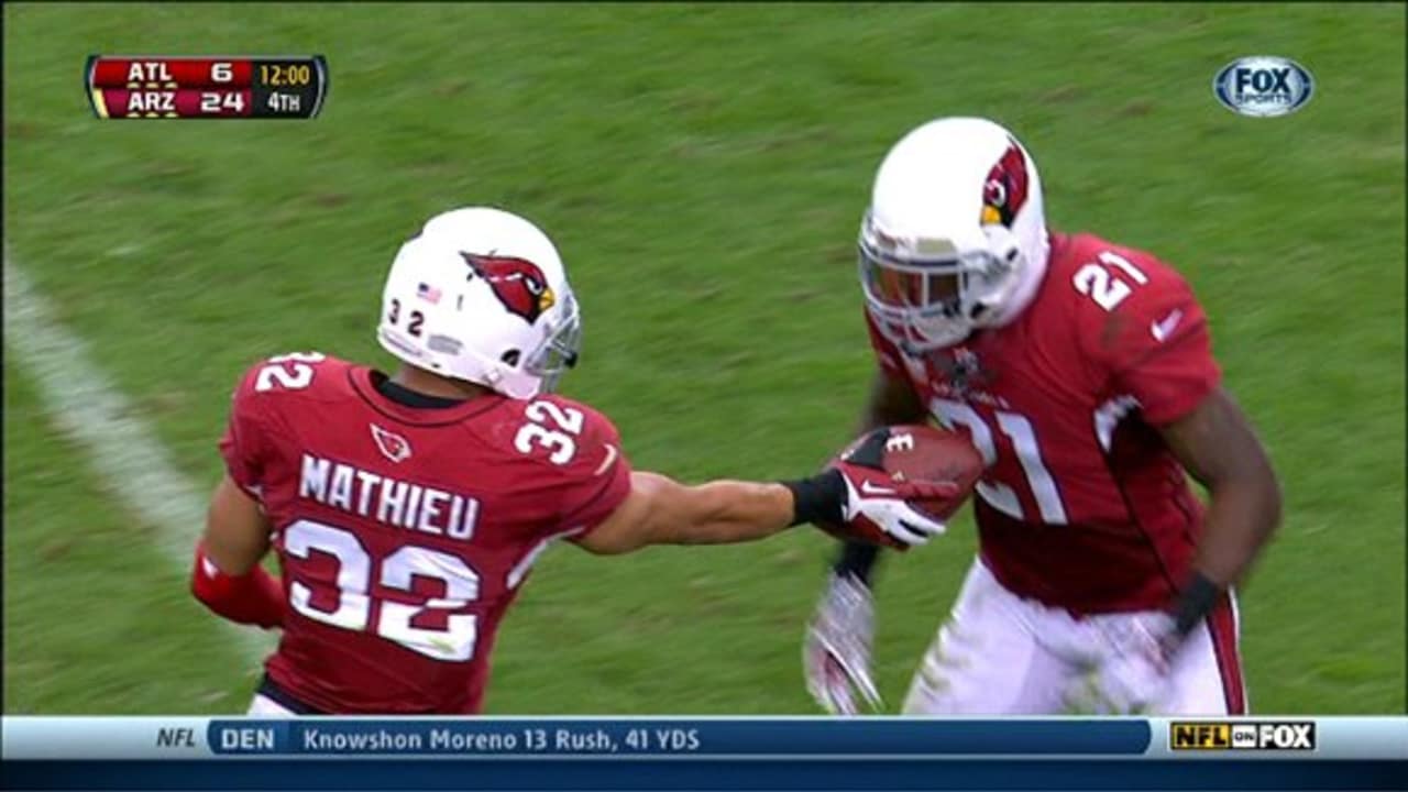Tyrann Mathieu intercepts Matt Ryan's pass