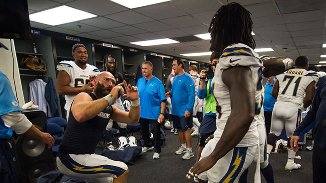 Postgame Locker Room Celebration Over Raiders