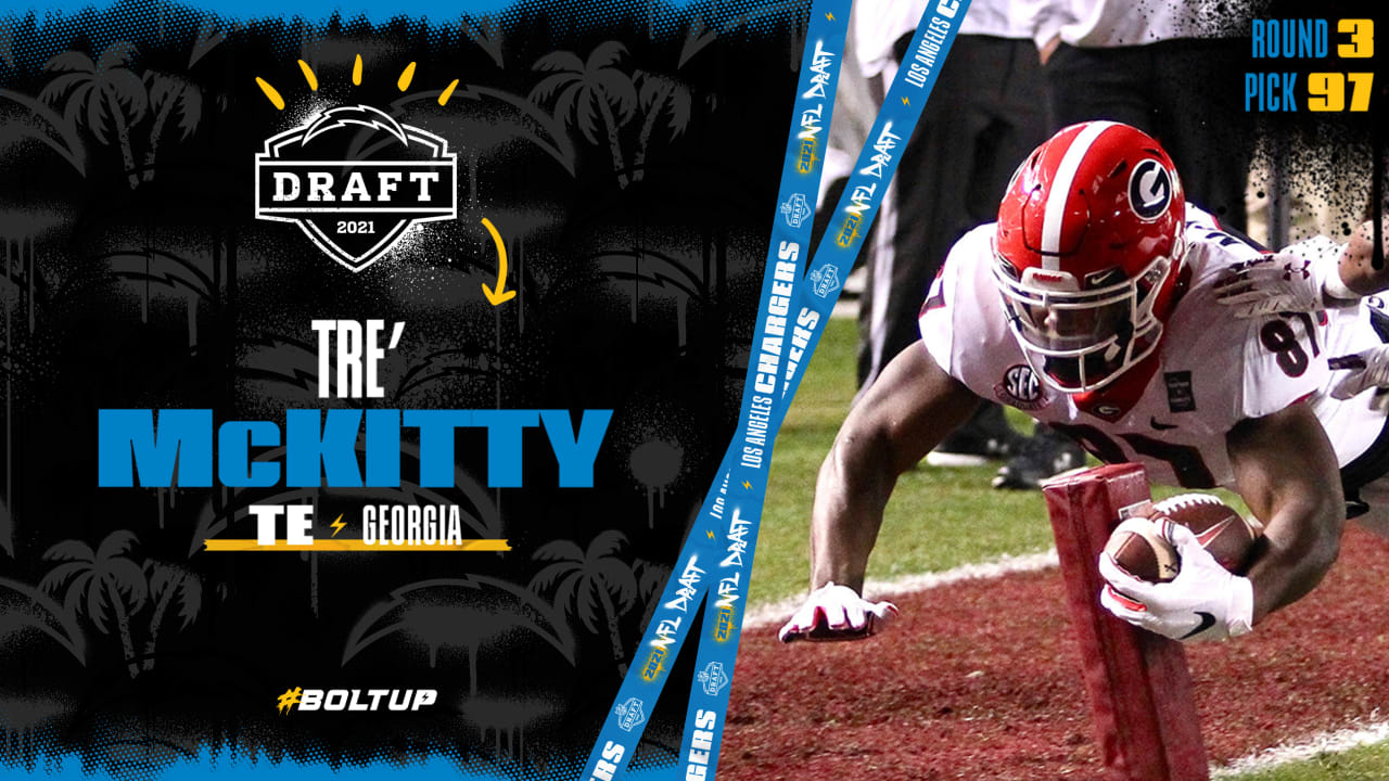 2021 NFL Draft: Chargers Select Tight End Tre' McKitty, Georgia, Round ...