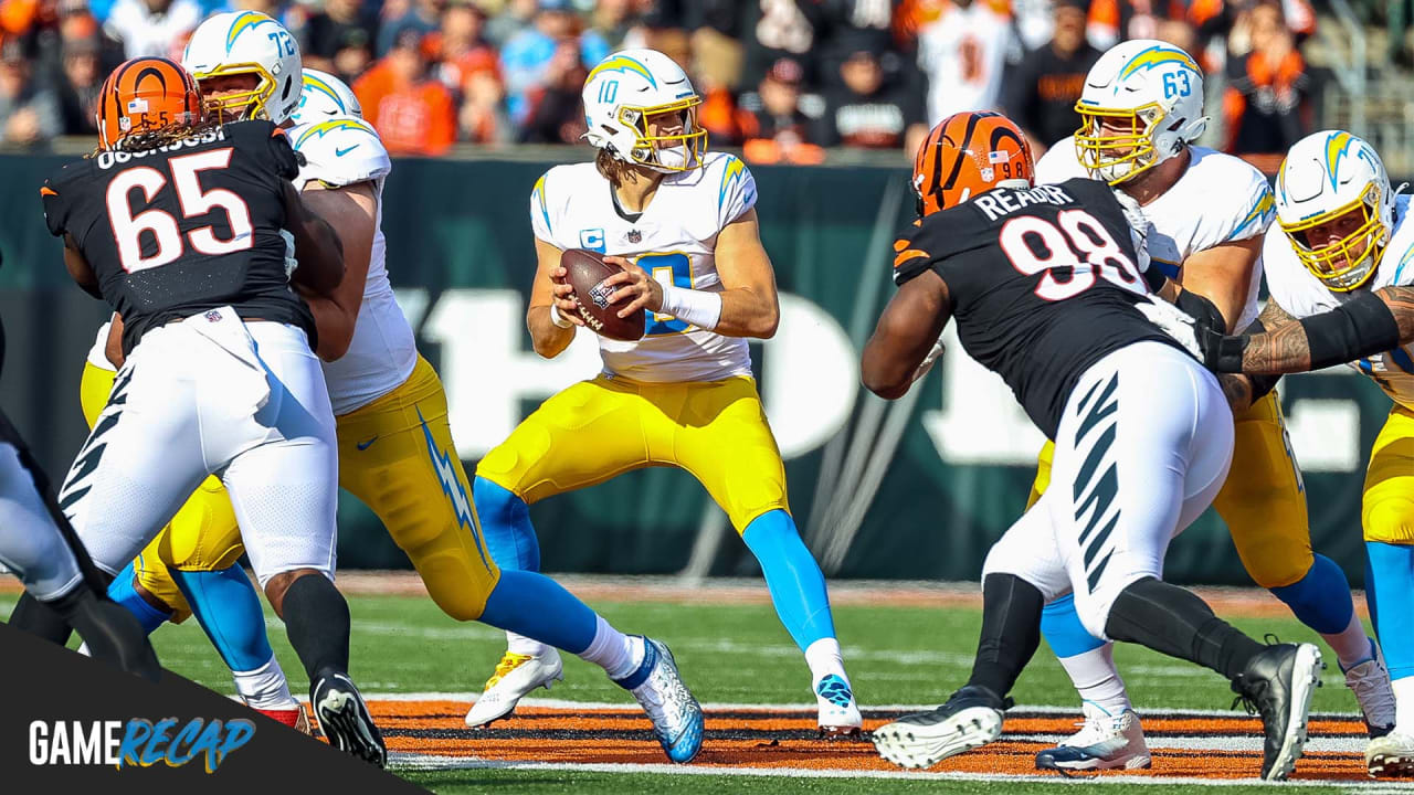 Chargers Beat Bengals, 41-22, in Week 13 of 2021 Season