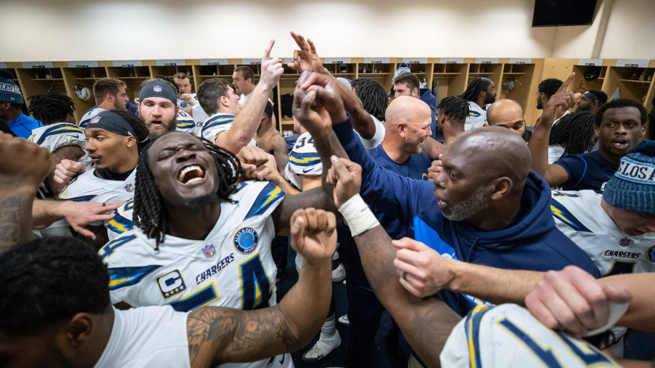 Chargers Celebrate Victory in Denver