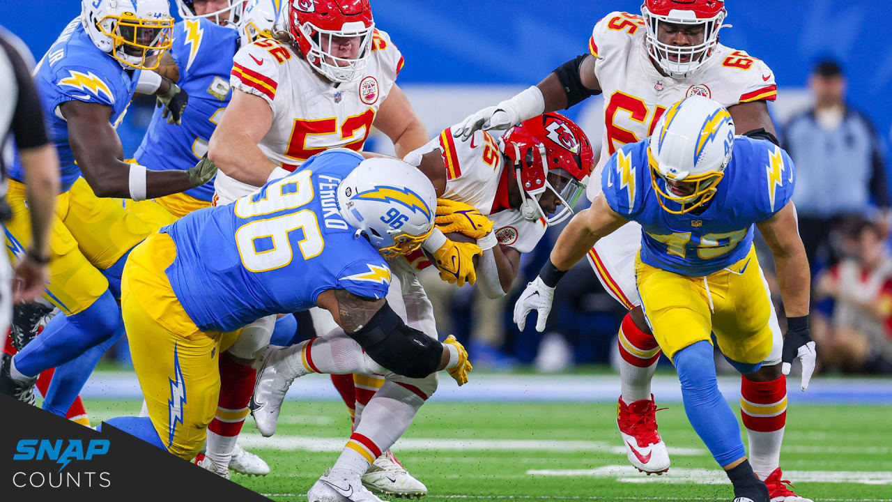 Snap Counts: Los Angeles Chargers vs. Kansas City Chiefs