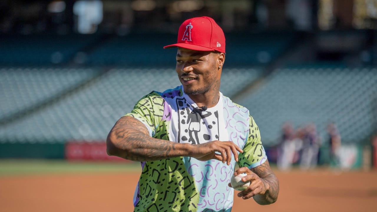 Derwin James Throws First Pitch at Angels Game