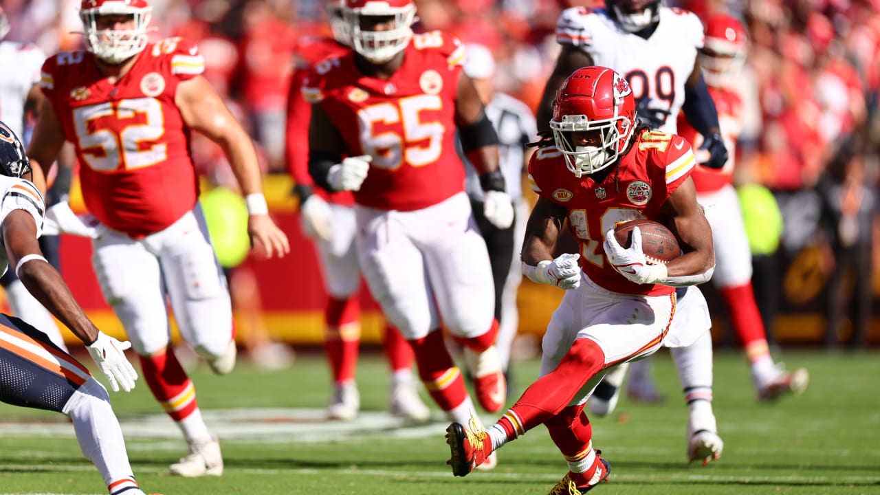 Kansas City Chiefs running back Isiah Pacheco flashes his turbo for an ...