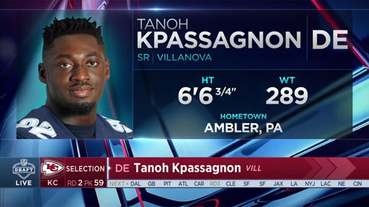 Chiefs select Tanoh Kpassagnon No. 59 in the 2017 NFL Draft