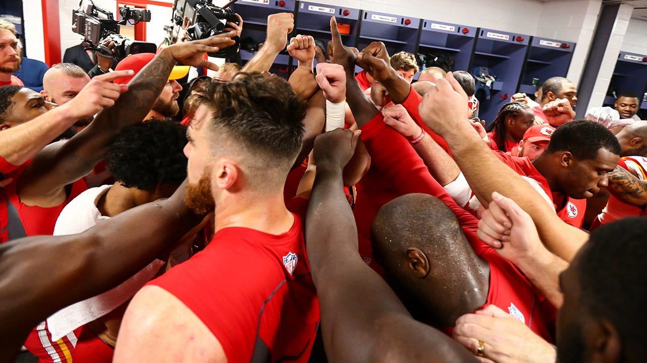 Chiefs Celebrate Their Week 13 Victory Over the Falcons