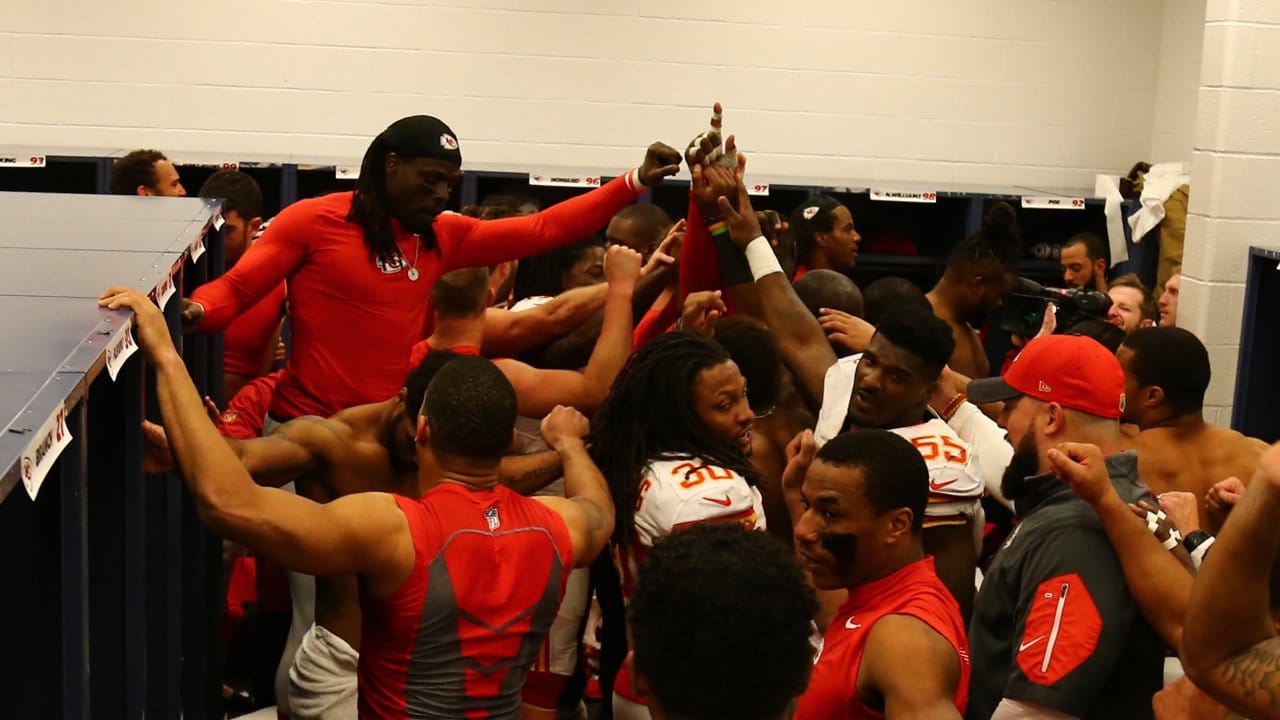 Chiefs vs. Ravens: Locker Room Celebration