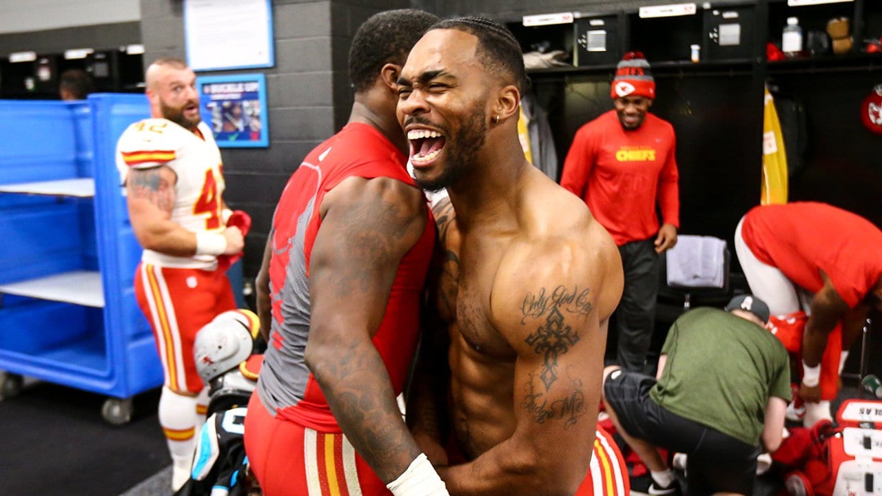 Chiefs vs. Panthers: Postgame Locker Room Celebration