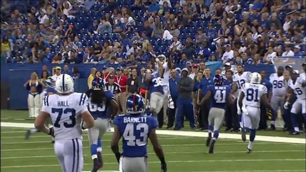 Indianapolis Colts wide receiver Tony Washington 33-yard reception