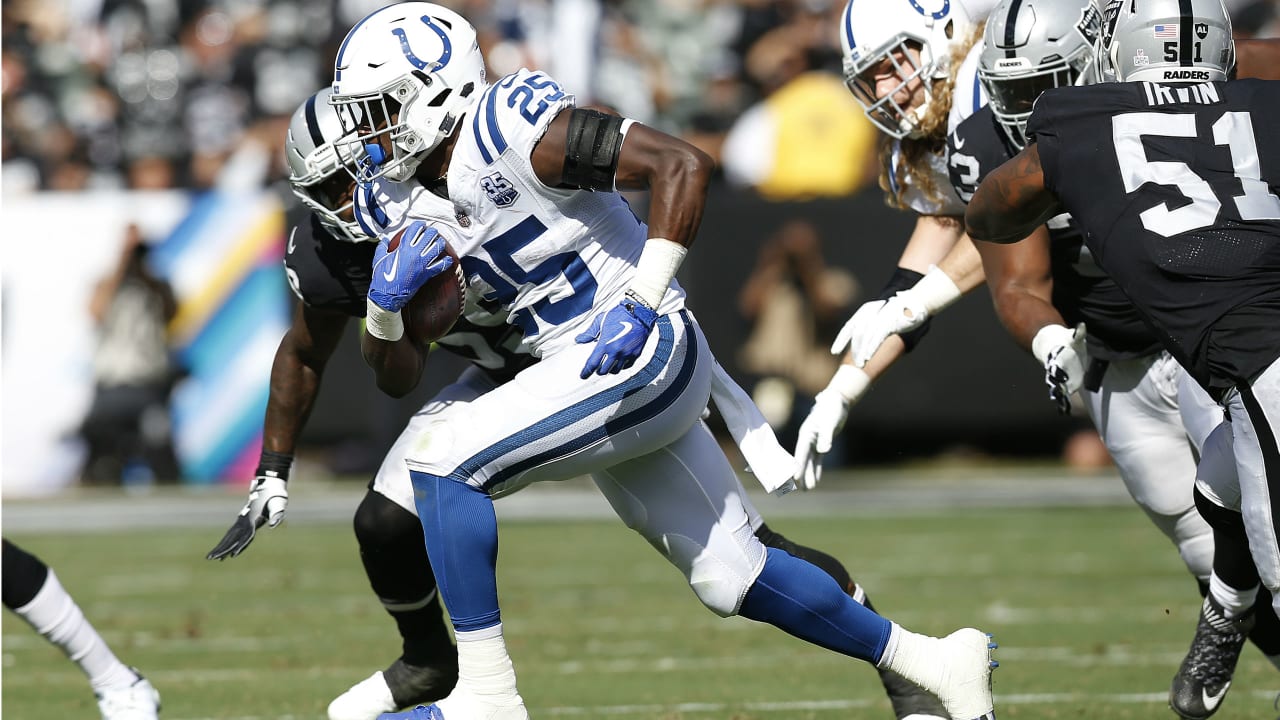 Marlon Mack, Nyheim Hines Run Wild Against Raiders