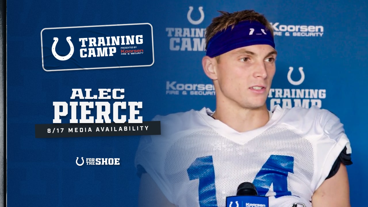 Alec Pierce: Training camp media availability, August 17