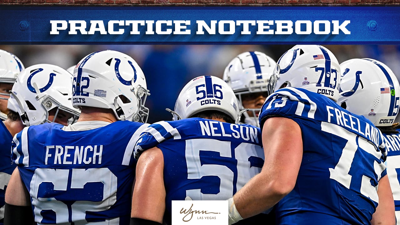 Practice Notebook: Wesley French, Blake Freeland showing Colts O-line ...