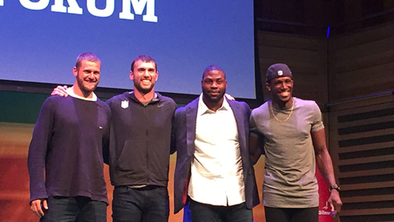 Andrew Luck, Dwayne Allen Take Part In NFL UK Fan Forum Event