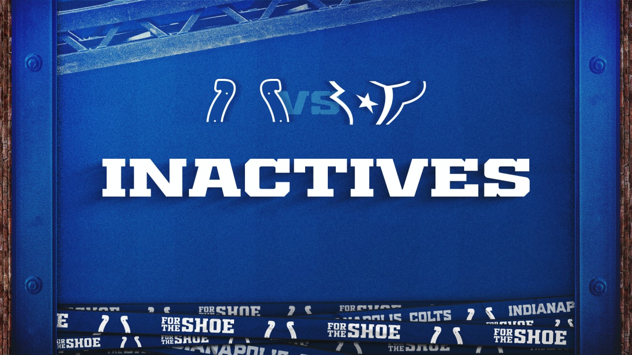 Colts announce inactive players for Week 2 game vs. Houston Texans