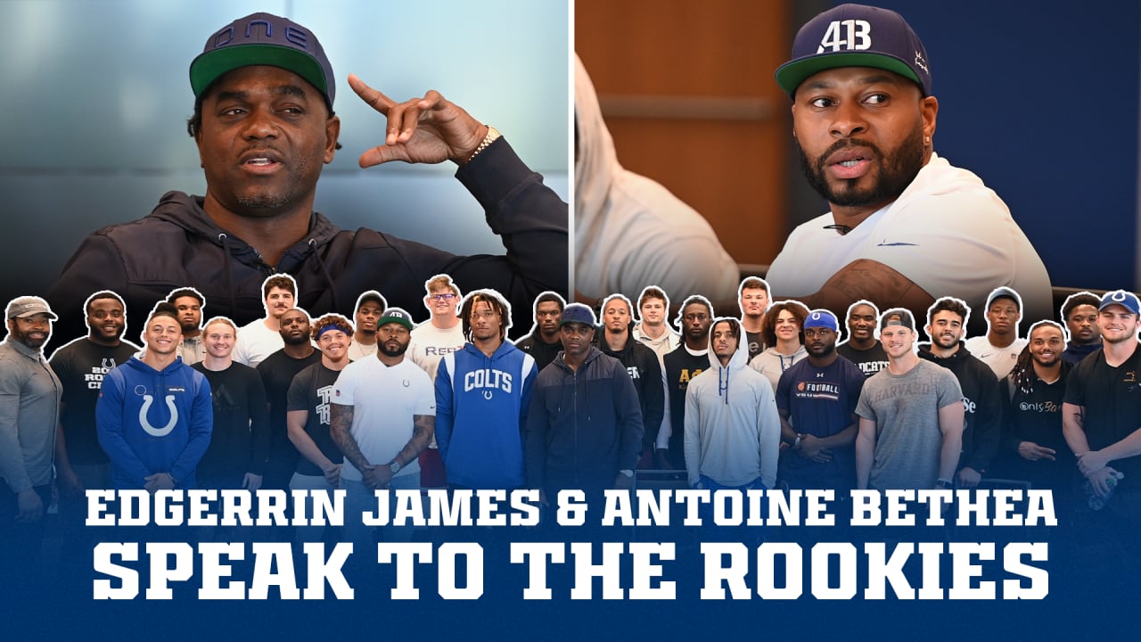 Edgerrin James and Antoine Bethea visit the Colts Rookie Academy