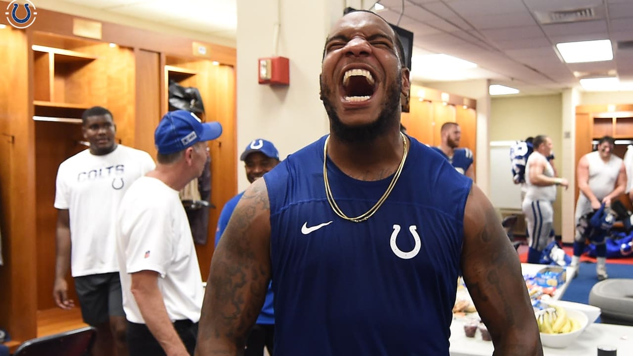 Locker Room Celebration: Colts at Titans