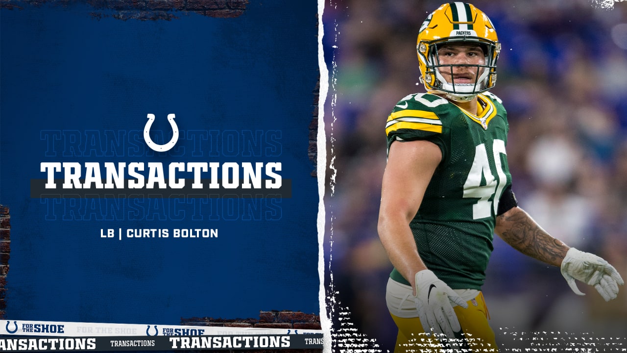Colts today signed free agent linebacker Curtis Bolton and waived ...