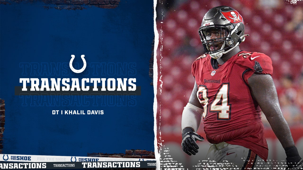 Colts Claim DT Khalil Davis Off Waivers From Tampa Bay Buccaneers