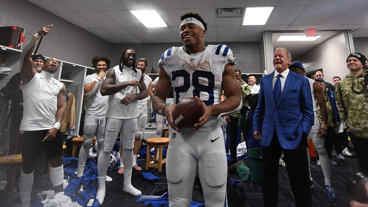 Locker Room Celebration: Colts at Bills