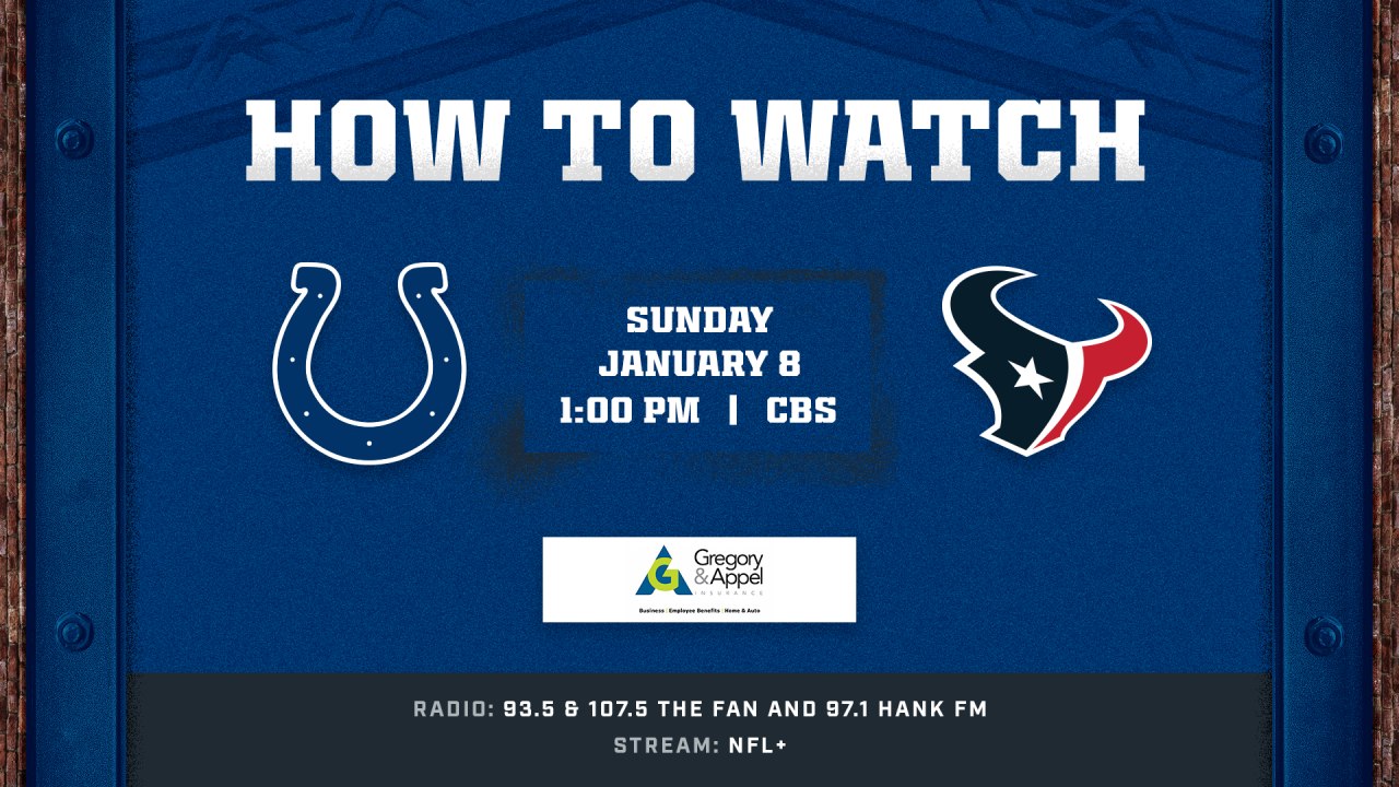 Houston Texans at Indianapolis Colts (Week 18) kicks off at 1:00 p.m ...