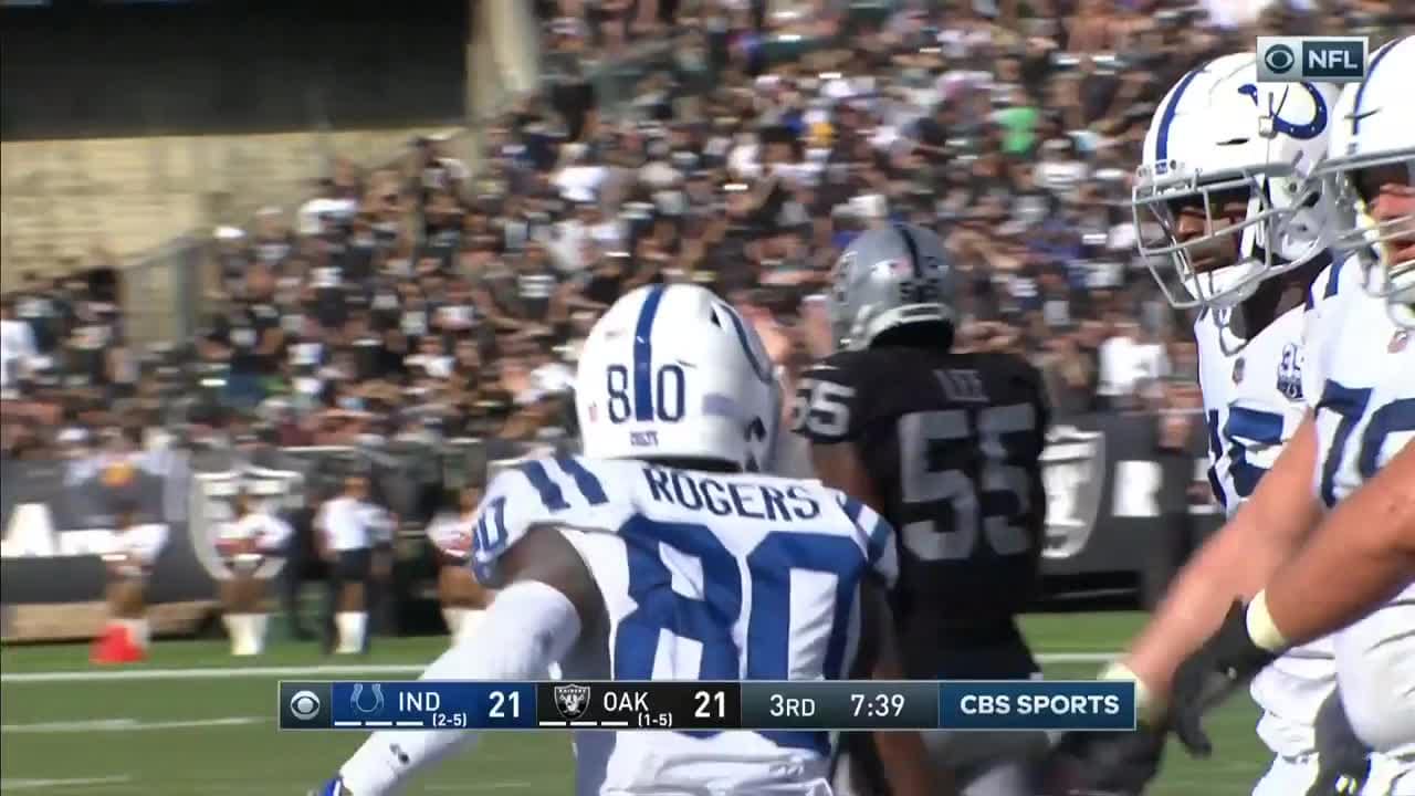 HIGHLIGHT: Chester Rogers pushes through defenders for two-point conversion