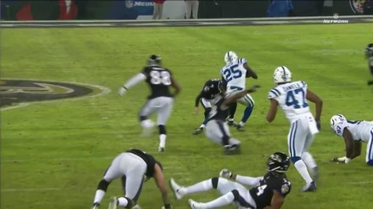 HIGHLIGHT: Marlon Mack bursts through Ravens for 34-yard kick return