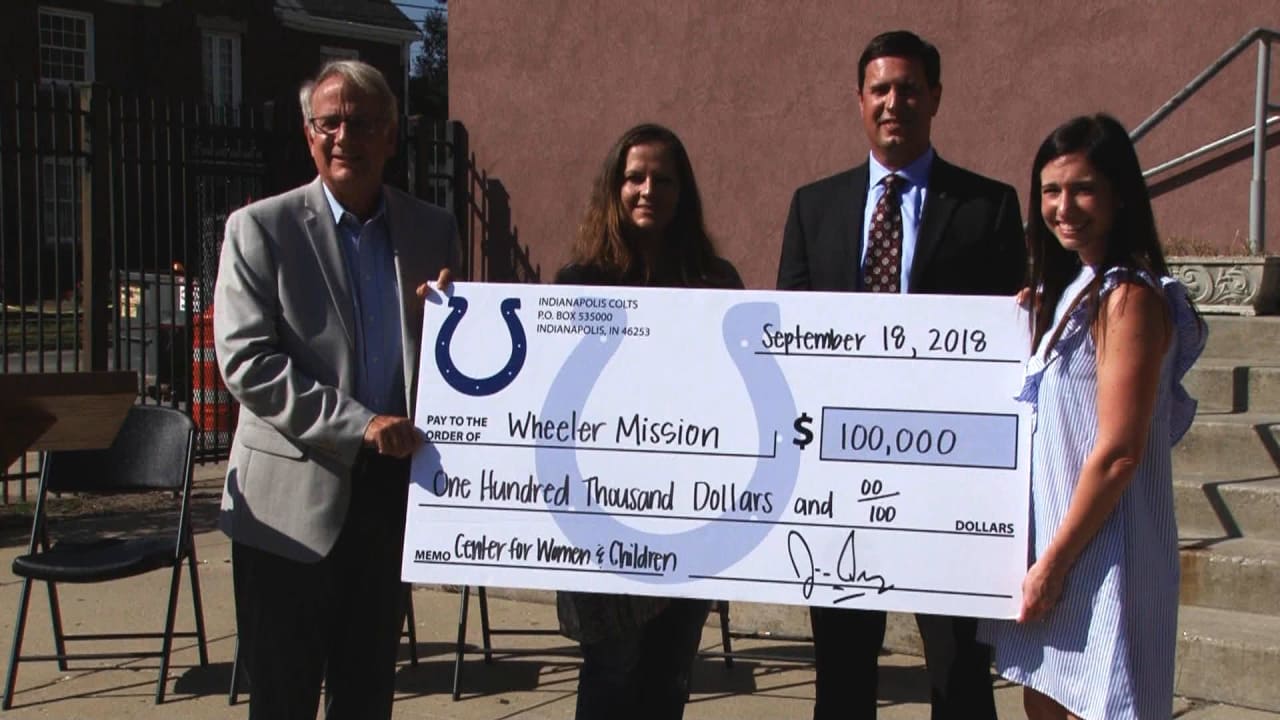 WATCH: Colts Donate $100,000 to Expand Women and Children's Shelter