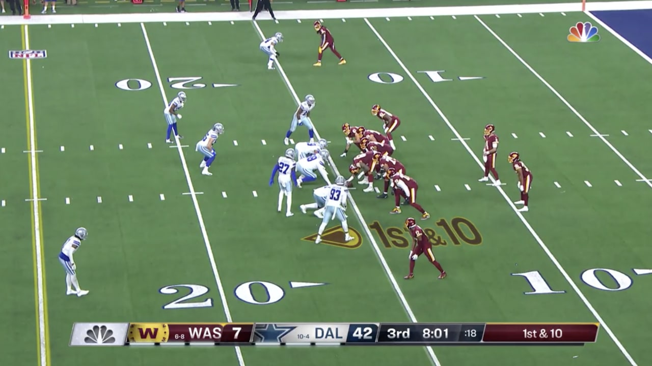 Cowboys Collapse Pocket on Heinicke for 4th Sack