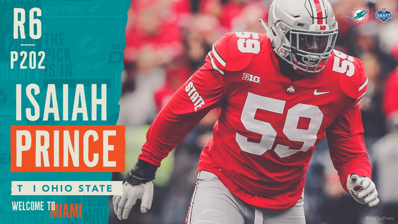 Dolphins Pick Ohio State T Isaiah Prince In Sixth Round