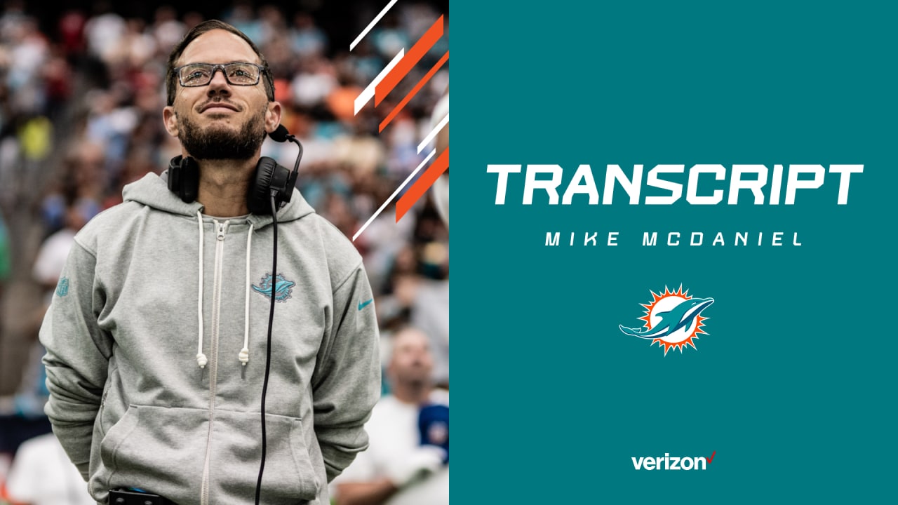 Transcript | Mike McDaniel's Media Availability - September 10