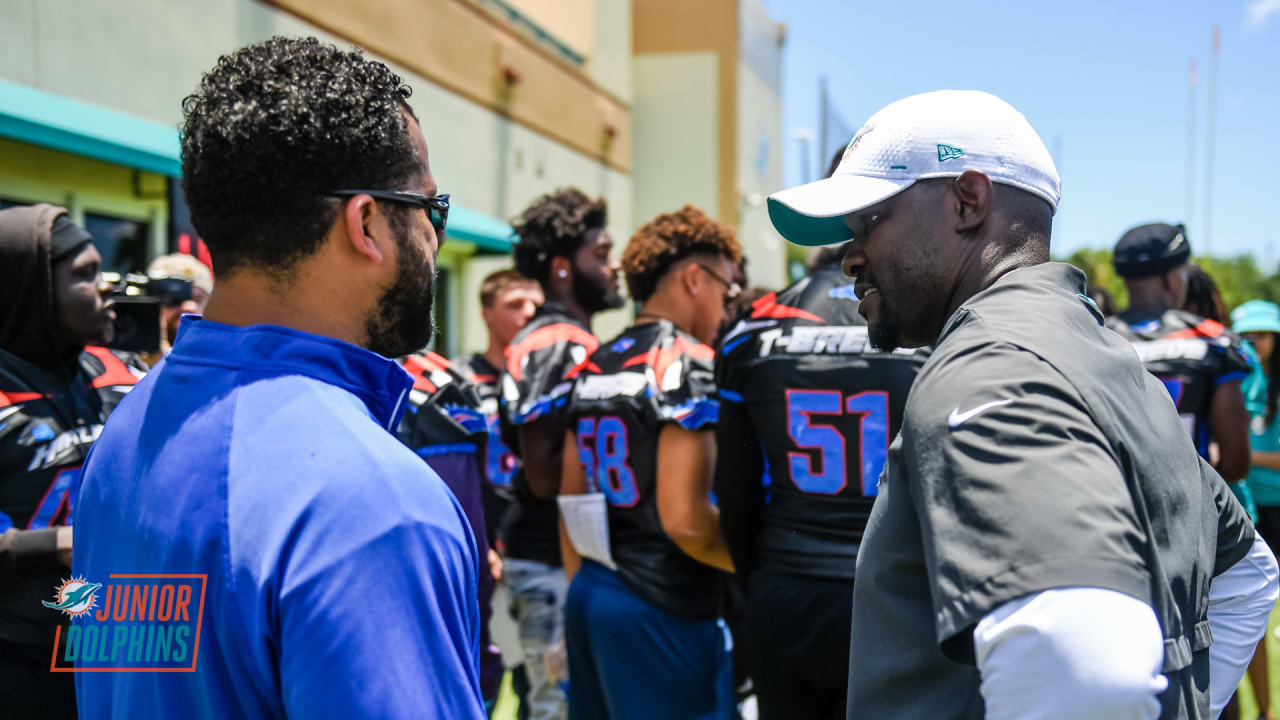 Miami Dolphins Host Hialeah Senior High School at OTA Practice