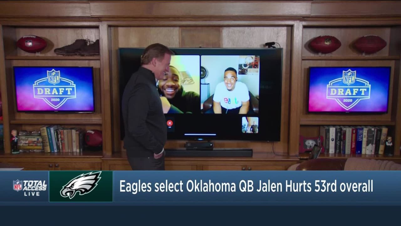 NFL Commissioner Roger Goodell's draft call with Philadelphia Eagles ...
