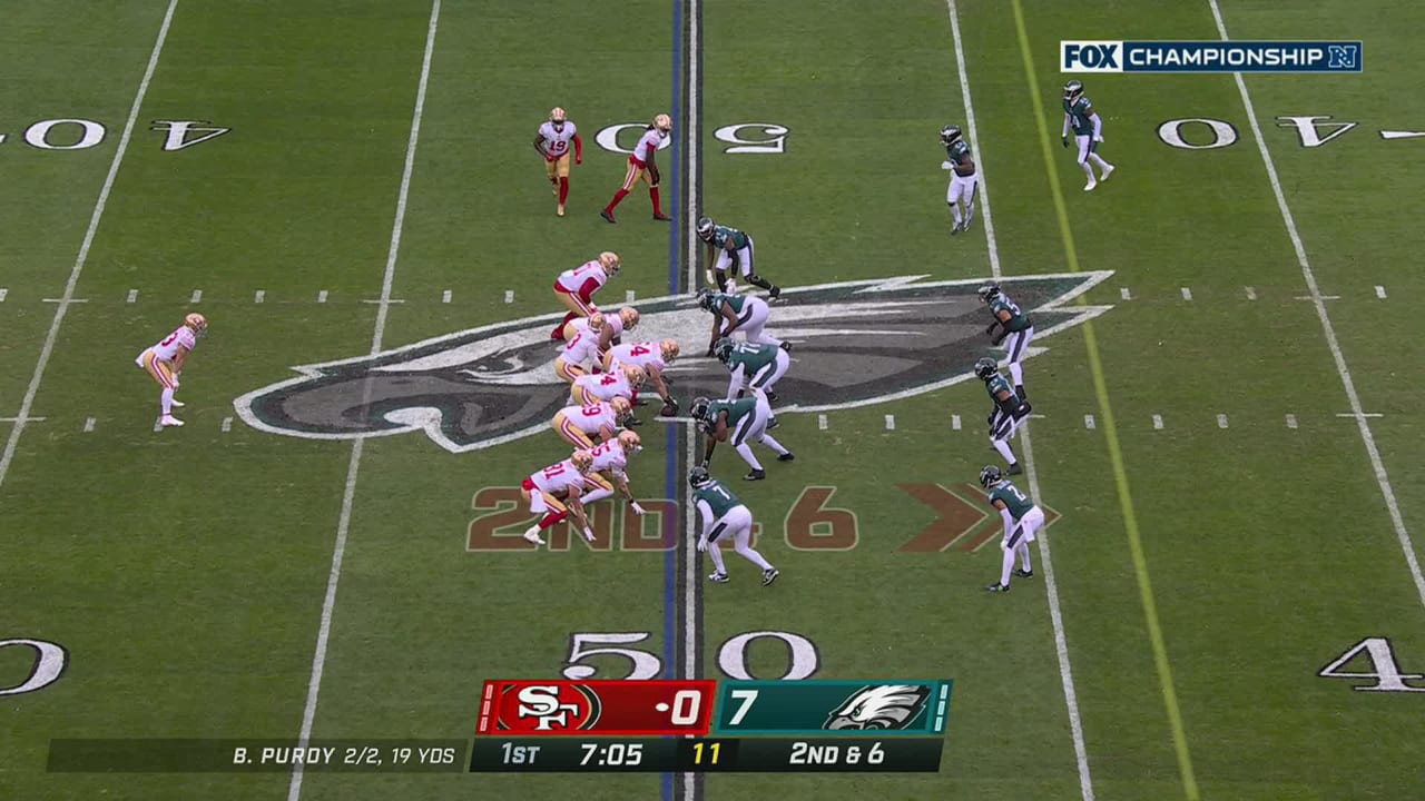 Highlight: Haason Reddick's sack vs. Brock Purdy results in forced ...