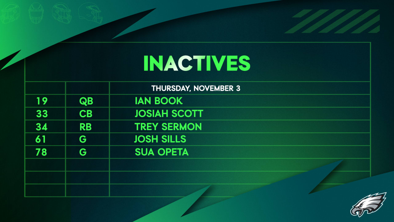 Eagles vs. Texans inactives