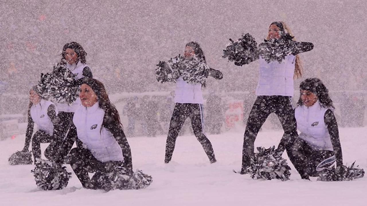 Not Even A Blizzard Can Stop The Cheerleaders