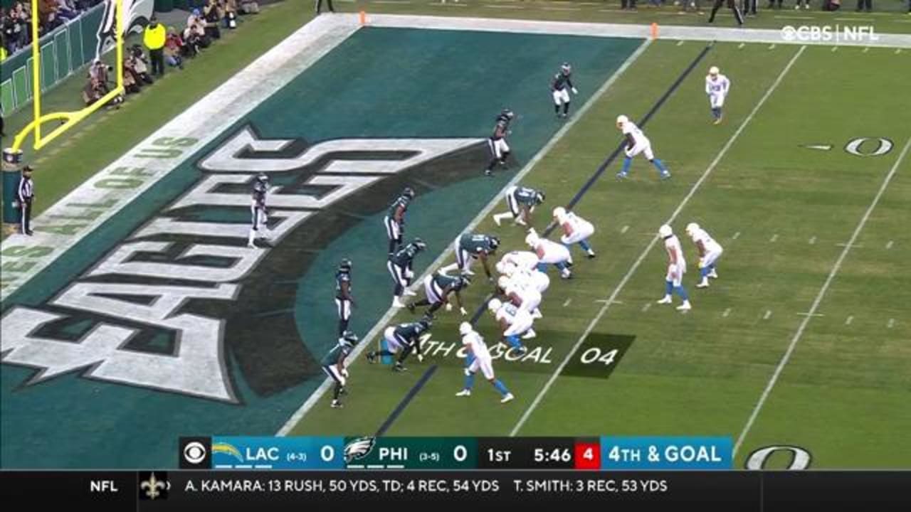 Highlight: Eagles stop Chargers' 98-yard opening drive with epic goal ...