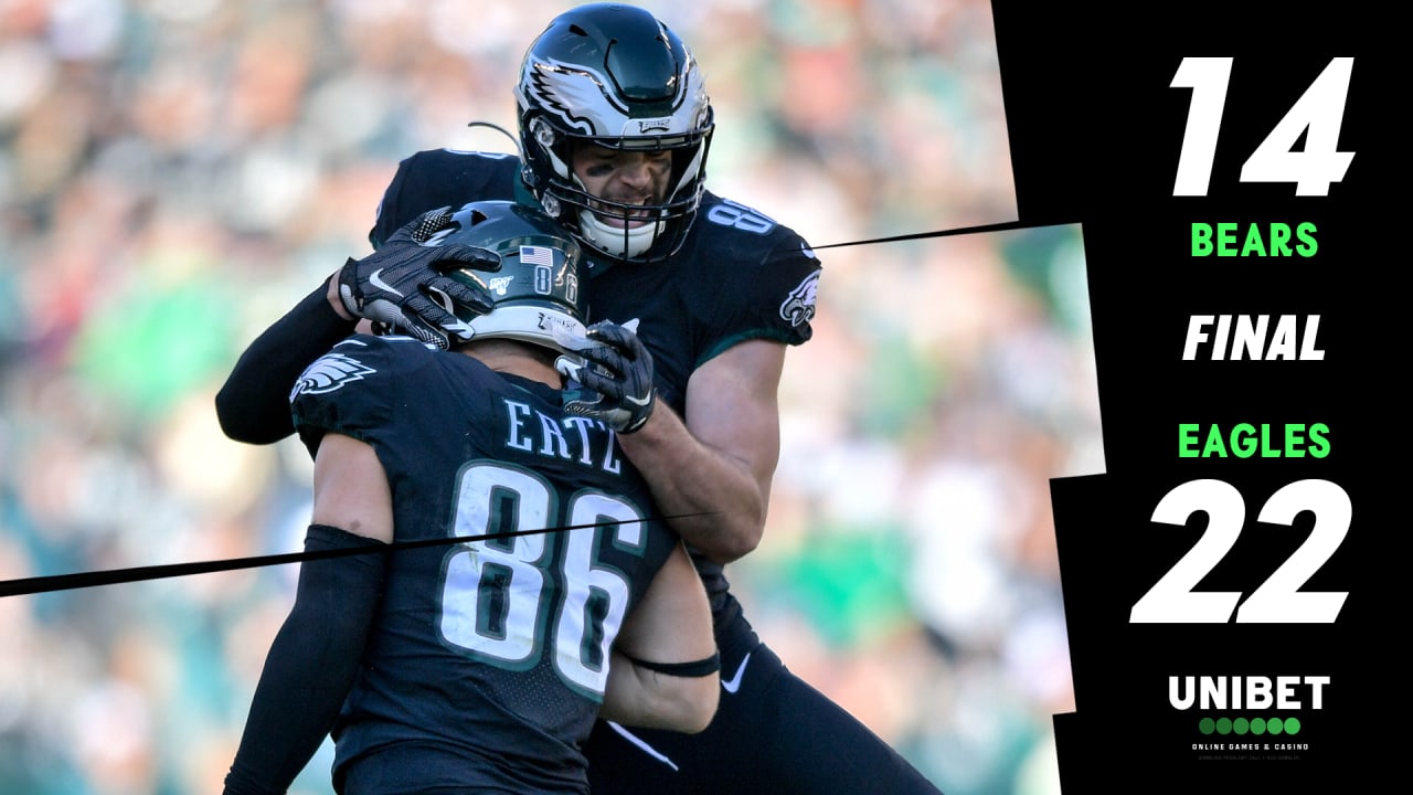 Philadelphia Eagles beat Chicago Bears 22-14 improve to 5-4