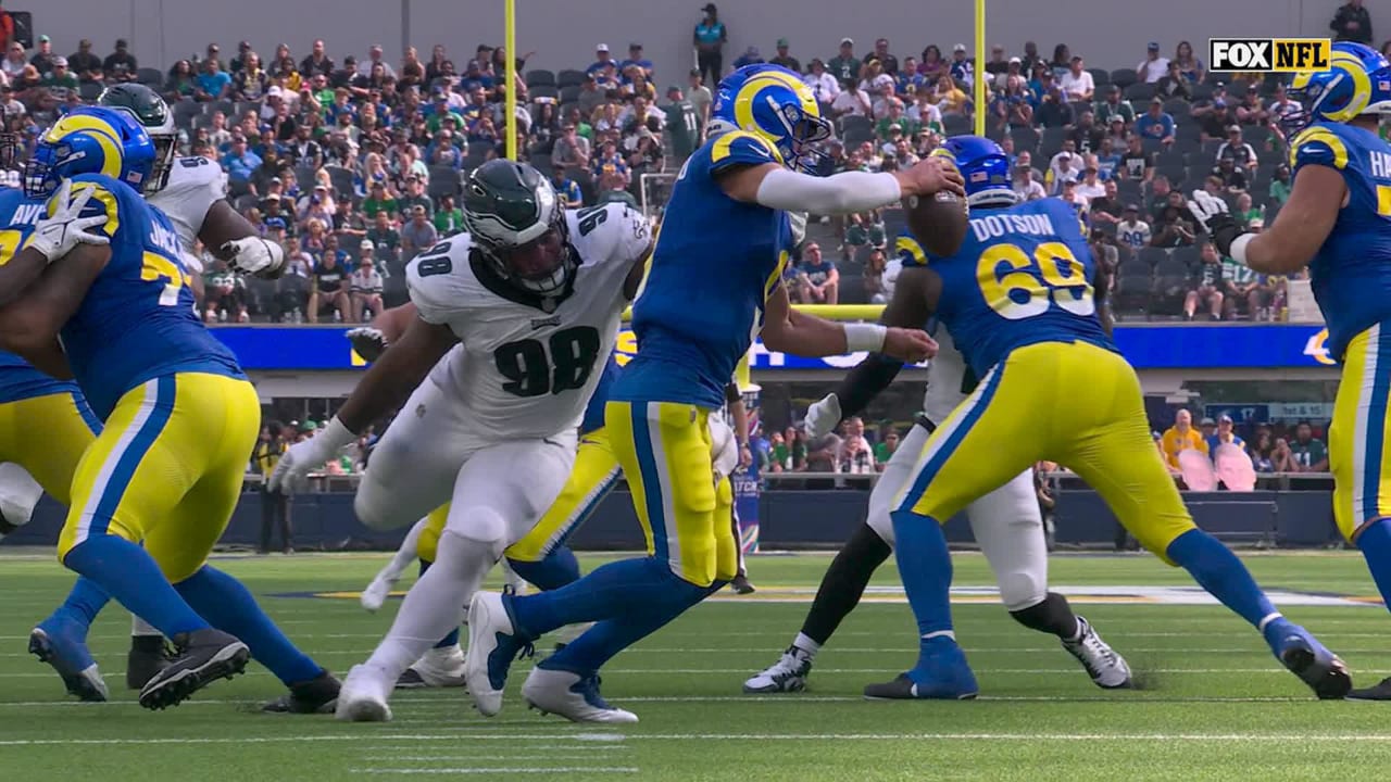 Highlight: Jalen Carter throws Matthew Stafford to the ground for big ...