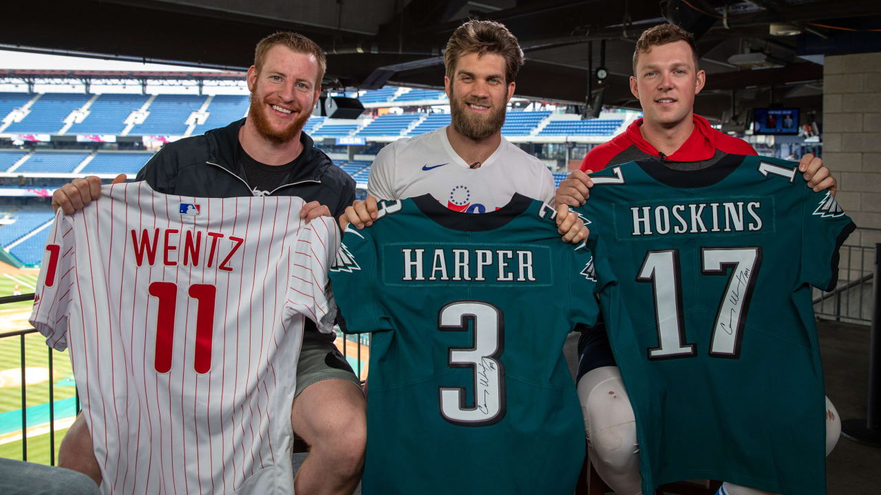 Behind the scenes: Carson Wentz, Bryce Harper, and Rhys Hoskins film ...