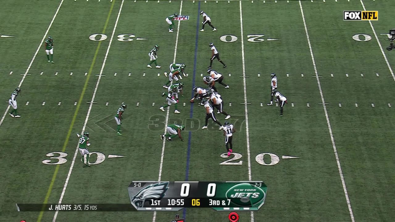 Highlight: Jalen Hurts somehow completes pass with Jets defender ...