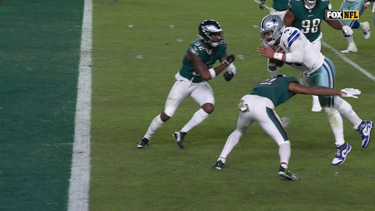 Highlight: Dak Prescott's ambitious leap for end zone denied at the 2-yard line