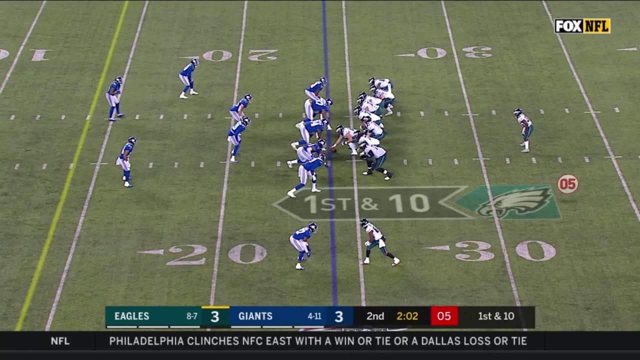 Highlight: Josh Perkins works through Giants' secondary for 24-yard TD grab