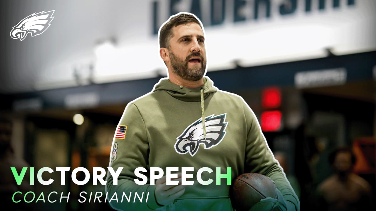 Nick Sirianni Postgame Locker Room Victory Speech: Green Bay Packers ...