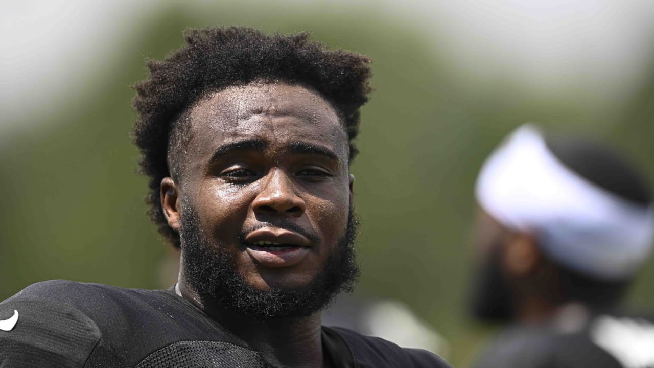 Grady Jarrett speaks to media during week four of AT&T Training Camp