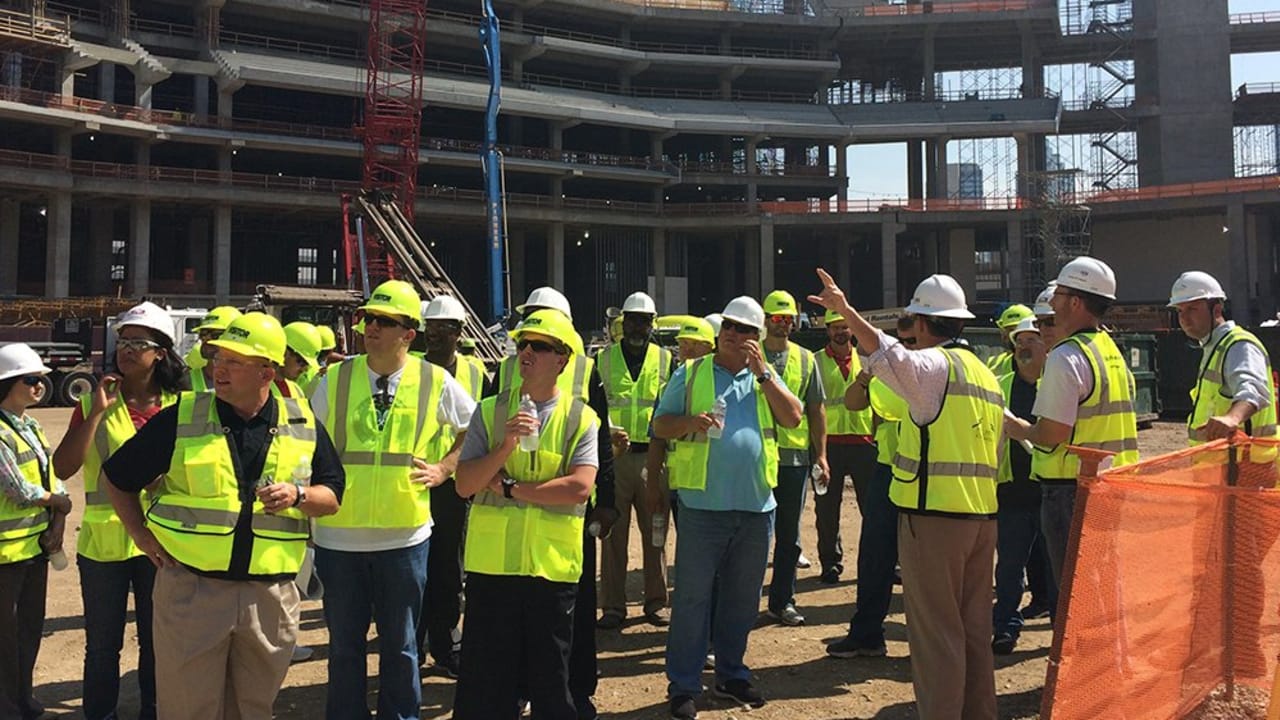 Falcons Coaches, Front Office Visit New Stadium Site